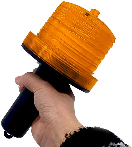 DE-Spark Luwint Handheld Emergency LED Solar Powered Strobe Warning Light, Road Construction Cone Traffic Light Flicker Beacon Lamp