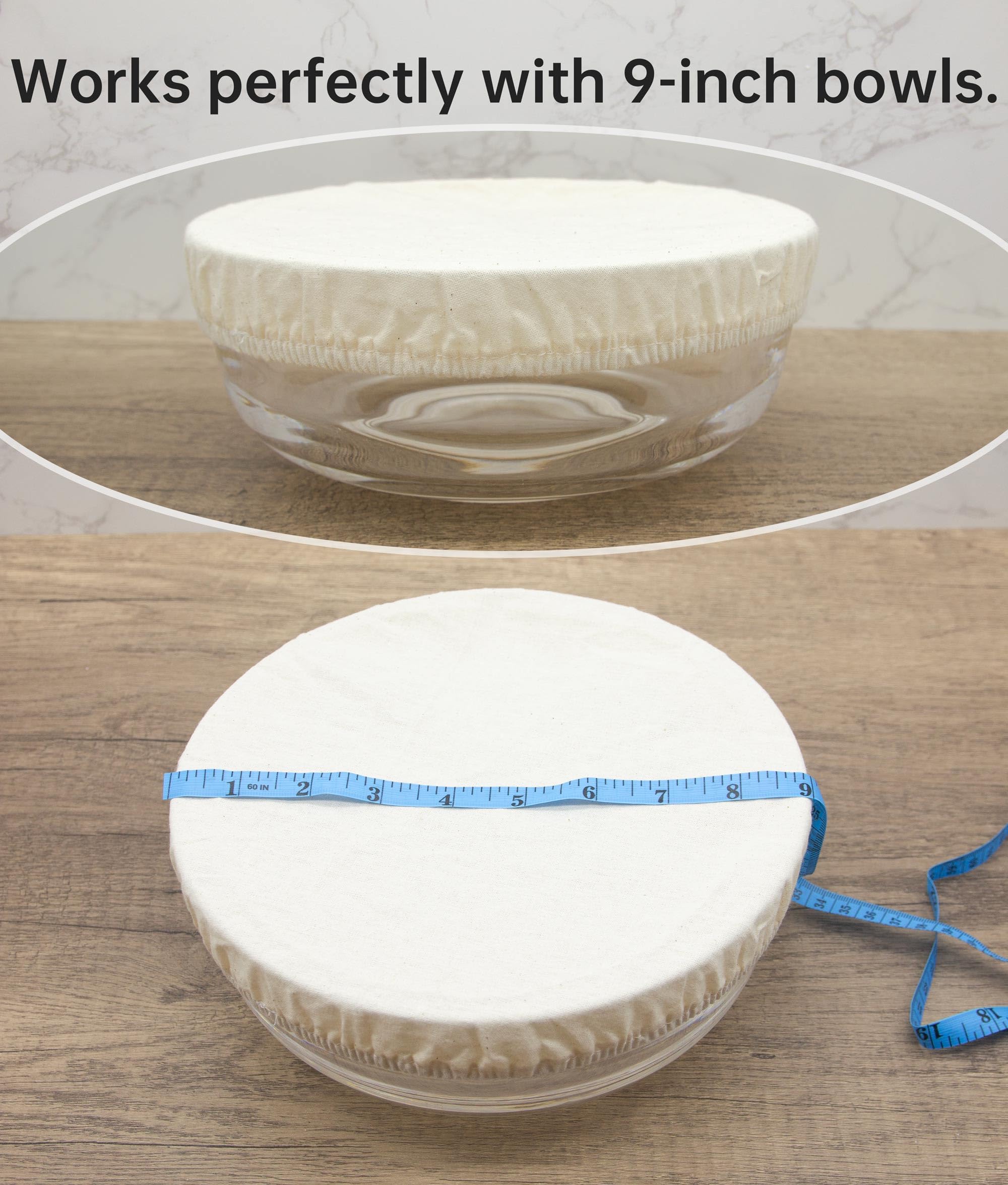 4 Pack sourdough bowl cover, Organic Reusable Cloth bowl cover for proofing, fits 5β-8.5β Diameter bowl and Jar mouth - Unbleached, Perfect for Fermentation Jars (4 Pack - Large)