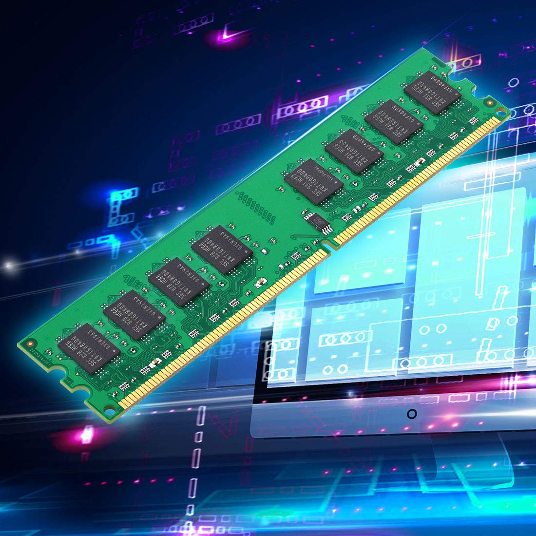 PC2 6400 DDR2 800MHz UDIMM RAM 8GB Kit (2GBX4) 2Rx8 PC2 6400U 2GB 1.8V Non-ecc Unbuffered Desktop Memory