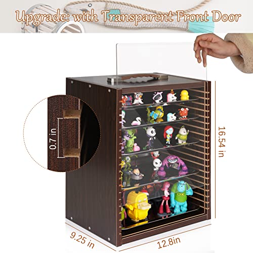 Cathyeen Miniature Display Case Display Cases for Collectibles Miniatures Storage Case Display Shelves Shelf for Collectibles for Mini Action Figures Valuable Collectibles or Crystal Stone (Black)
