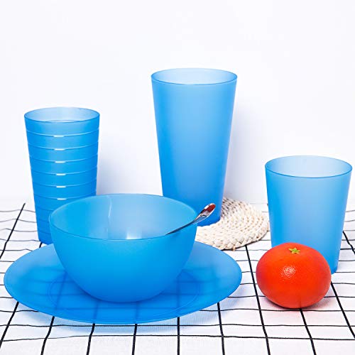 KX-WARE Everyday Plates set of 12 - Unbreakable and Reusable 10 inch Plastic Dinner Plates, 6 Assorted Color | Dishwasher Safe,BPA Free
