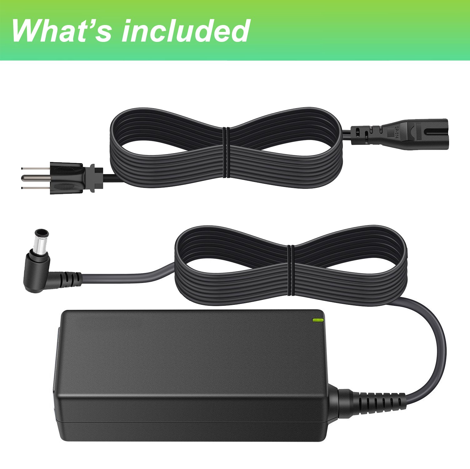 for LG 19V LED LCD Monitor Widescreen HDTV Power Cord Replacement Charger Adapter for 19” 20” 22” 23” 24” 27” Power Supply, 19V, AC, DC, 8.5Ft.