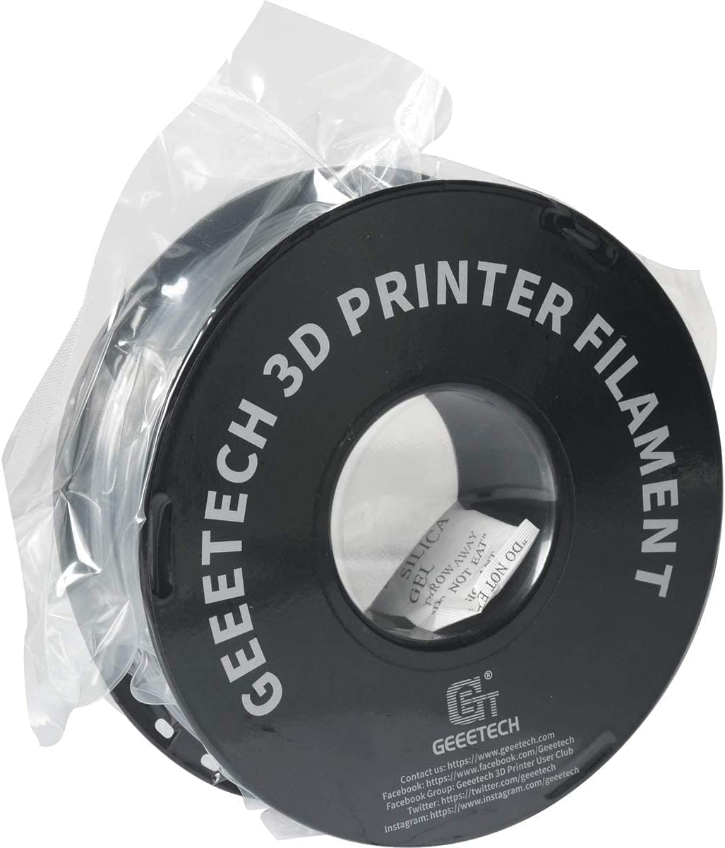Geeetech Silk PLA Filament 1.75mm for 3D Printer, Metal-Like Shiny Consumable 1kg (2.2lbs) 1 Spool, Dimensional Accuracy +/- 0.03 mm,Metallic Silver
