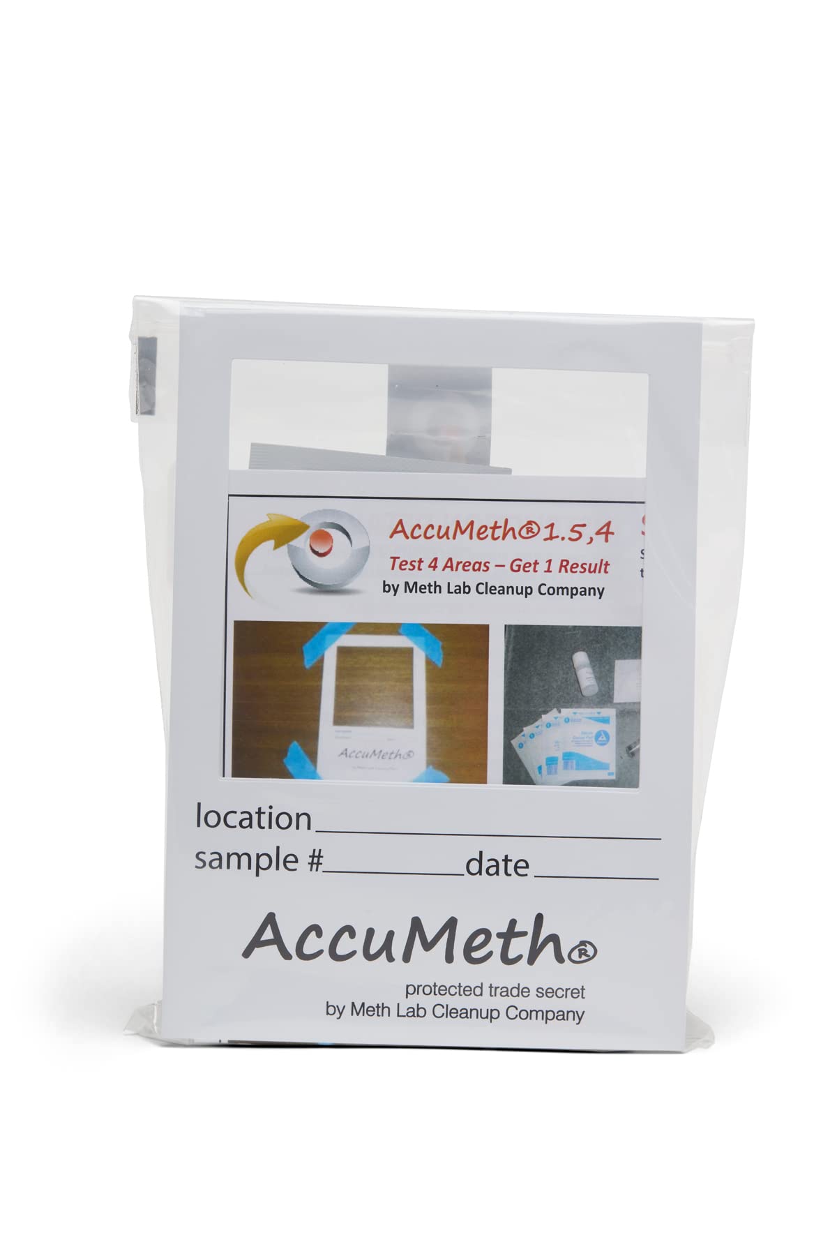AccuMeth1.5,4-Part Methamphetamine Residue Detection Test Kit for Homes | 1.5 µg/100cm2 Legal Standard (Pack of 1)