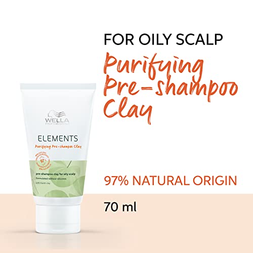 Wella Professionals Elements Purifying Pre-shampoo Clay, Pre-shampoo Clay for Oily Scalp, 70 ml