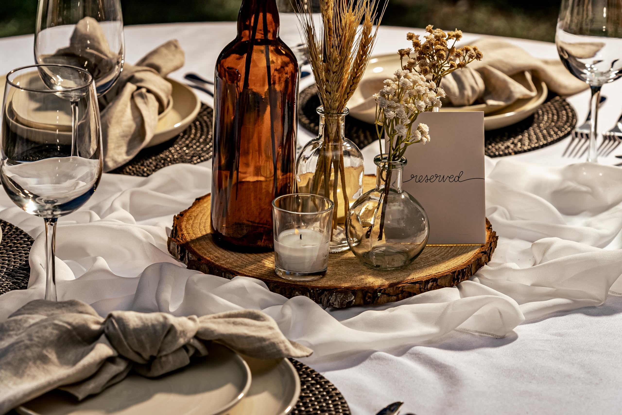 Set of (14) 12-13" Wood Slice centerpieces for Tables, Rustic Wedding Decorations, Wedding Decorations for Tables, Natural Wood Slices! (14)