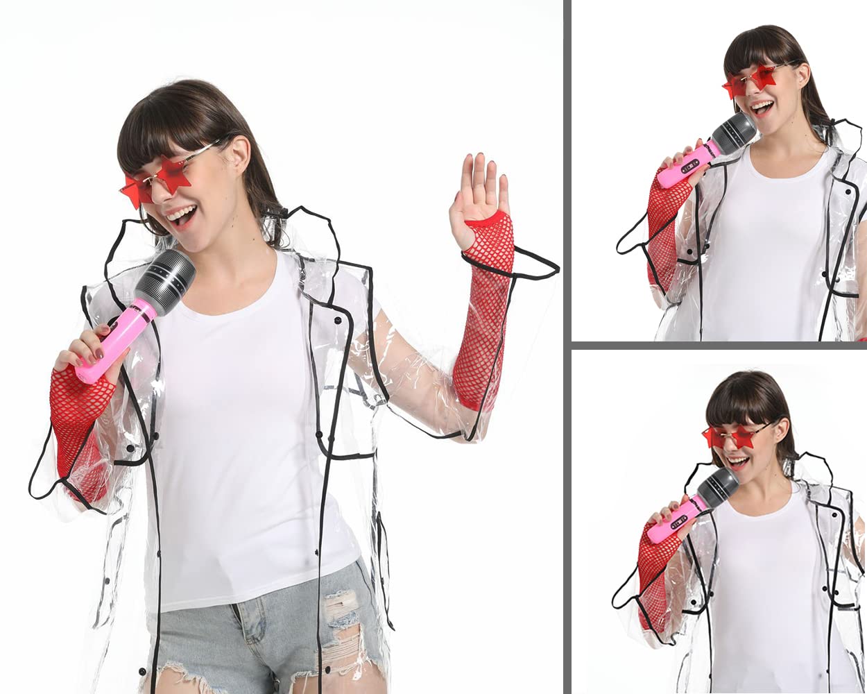 DS. DISTINCTIVE STYLE Inflatable Microphones 6 Pieces 10-Inch Blow up Microphones 80s 90s Party Favors Performace Photo Props Random Colors