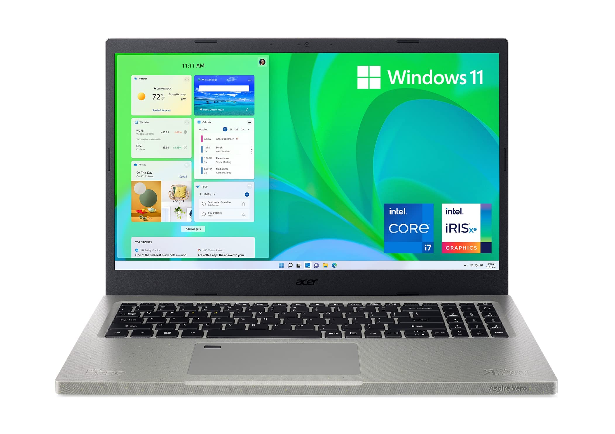 Acer 2023 Newest Aspire Vero Green Laptop, 15.6" FHD IPS Display, Intel Core i7-1195G7, 24GB RAM, 1TB SSD, Intel Iris Xe Graphics, Wi-Fi 6, Windows 11 Home, Gray