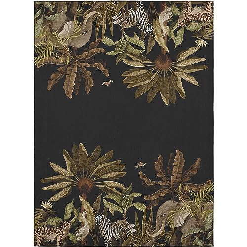 Dalyn Rugs Indoor/Outdoor Tropics TC8 Black Washable 8' x 10' Rug