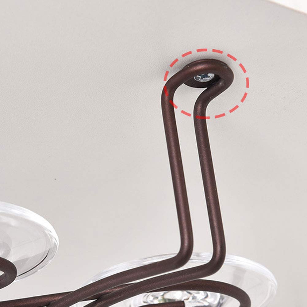 6 Bottles Wine Glass Rack,Cup Glass Stemware Iron Hanging Holder Organizer Under Cabinet Display Shelf Cup Storagefor Bar Kitchen