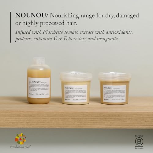 Davines NOUNOU Conditioner | Hydrating Deep Conditioner for Bleached, Permed, Relaxed, Damaged or Very Dry Hair | Replenishes Chemically Processed Hair | 8.45 fl oz