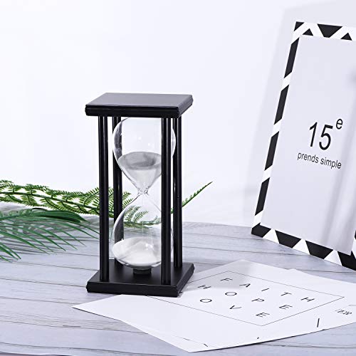 Hourglass Timer 30/60 Minutes Wood Sand Hourglass Clock for Creative Gifts Room Decor Office Kitchen Decor Birthday (30 min, White)