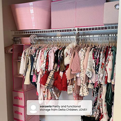Delta Children Nursery Storage 48 Piece Set - Easy Storage/Organization Solution - Keeps Bedroom, Nursery & Closet Clean, Barely Pink