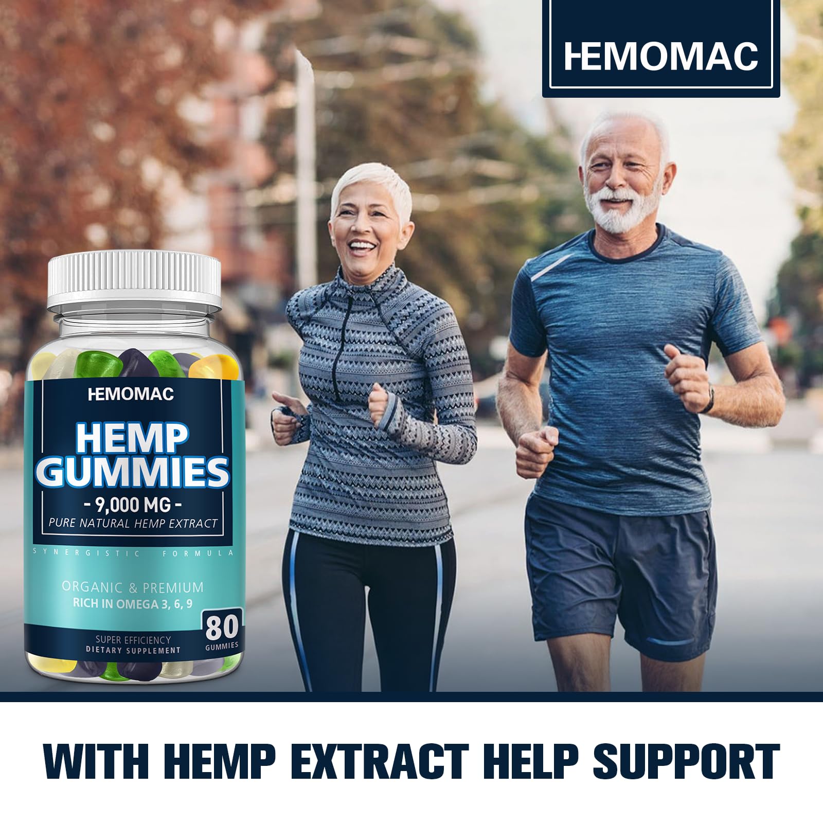 4 Packs Hemp Gummies Extract Strengthen High Potency - Pure Hemp Oil CO2 Extract Sugar Free Made in US