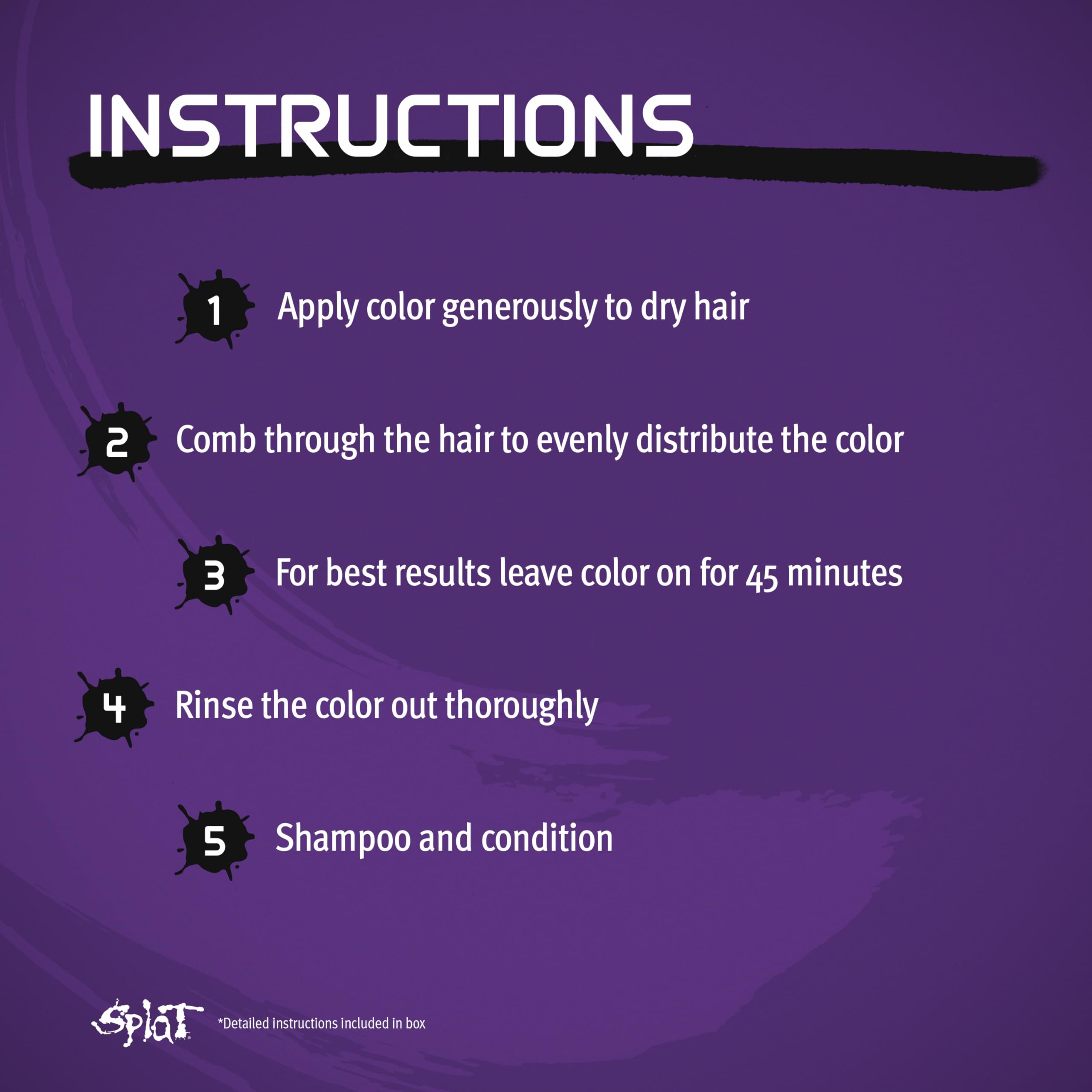 Splat Midnight Violet Semi Permanent Hair Dye Kit for Blondes, 1 Application, Includes Deep Reconstructor Conditioner, Lasts 30 Washes, No Bleach Required, Vegan & Cruelty Free Hair Color