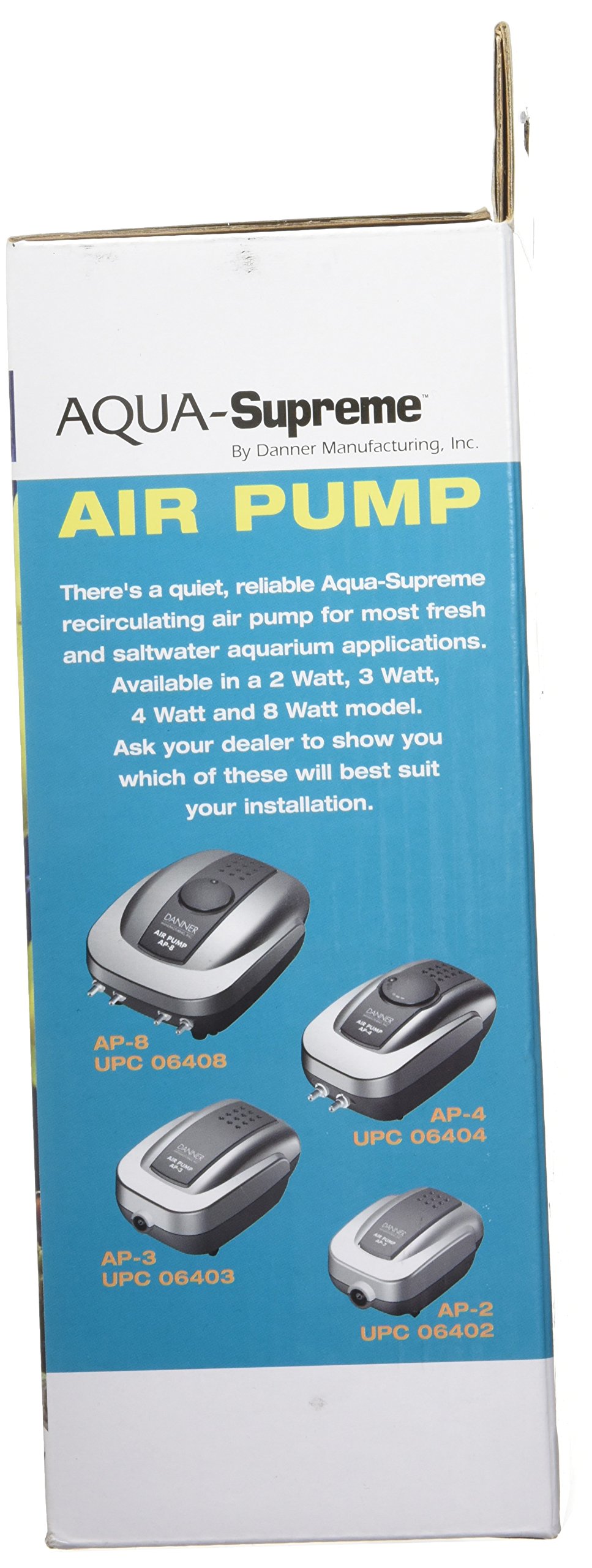 Danner Manufacturing, Inc. Supreme Oxy-Flow Low Volume Aquarium Air Pumps, AP-4 Aquarium Air Pump, 3.5-watt, No.06404,1 Count (Pack of 1),6404