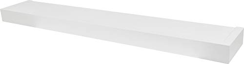 HIGH & MIGHTY 515613 Modern 36" Floating Shelf Holds up to 25lbs, Easy Tool-Free Dry Wall Installation, Flat, White