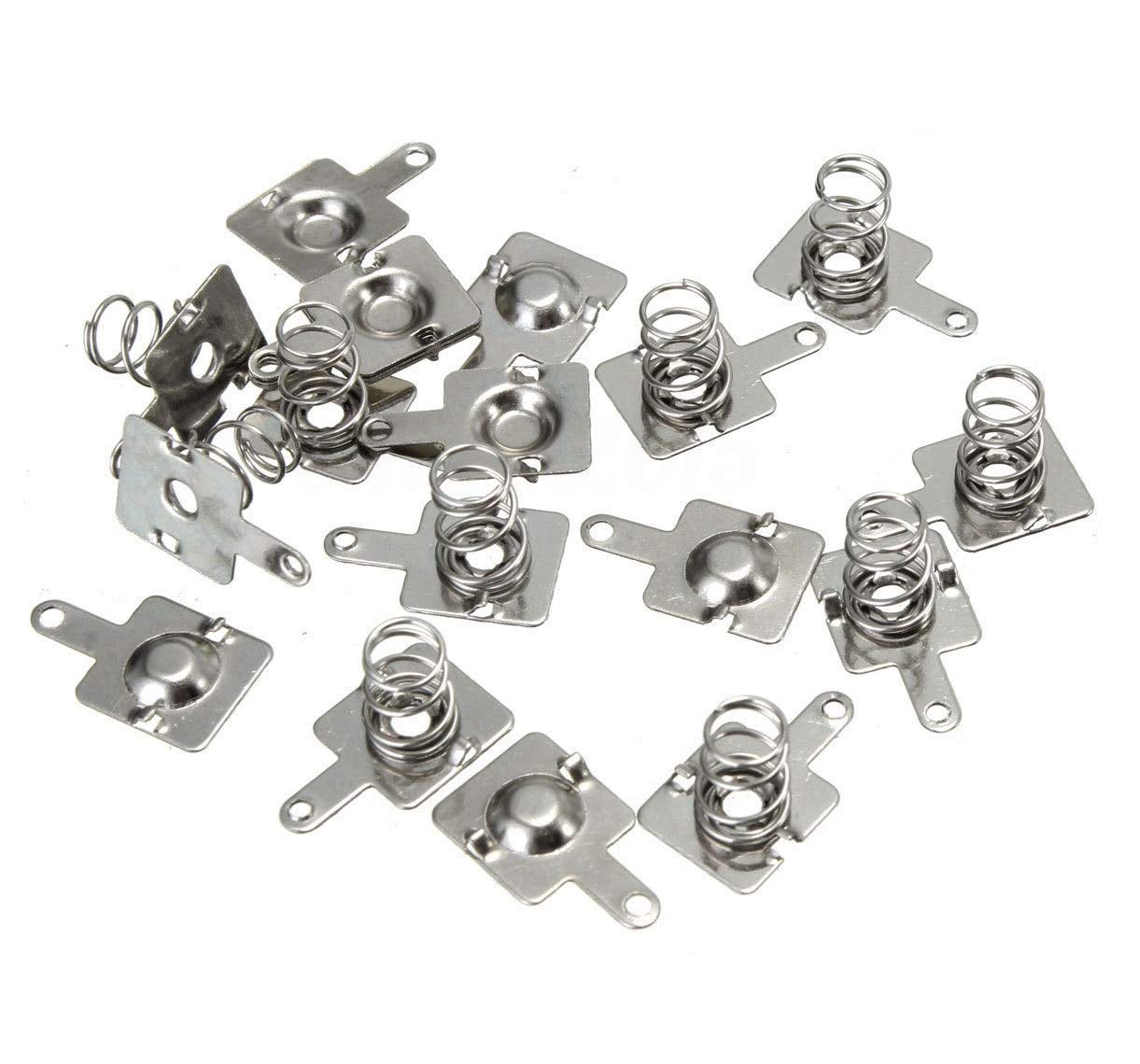 YXQ 100Pairs AA Battery Spring Plate Set Contact Positive Negative Conversion Silver Tone