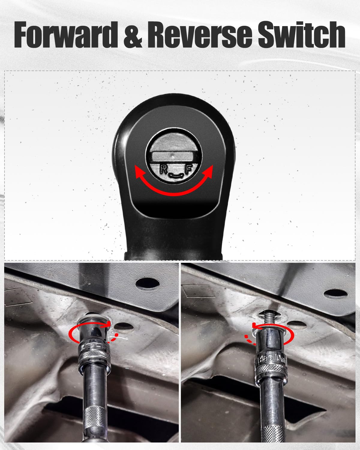 AVID POWER Cordless Electric Ratchet Wrench 3/8", 44.2 Ft-lbs 12V Power Ratchet Wrench Kit w/Two 2.0Ah Batteries, 1-Hour Fast Charger, Variable Speed and 10 Sockets