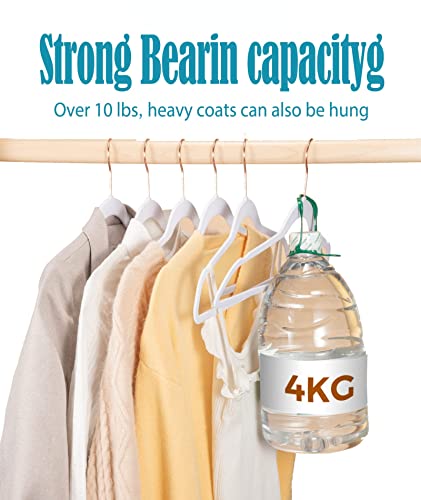 Smartor White Velvet Hangers 50 Pack Felt Hangers Non Slip Rose Gold Hook Flocked Hangers Heavy Duty Adult Hanger for Coat, Suit