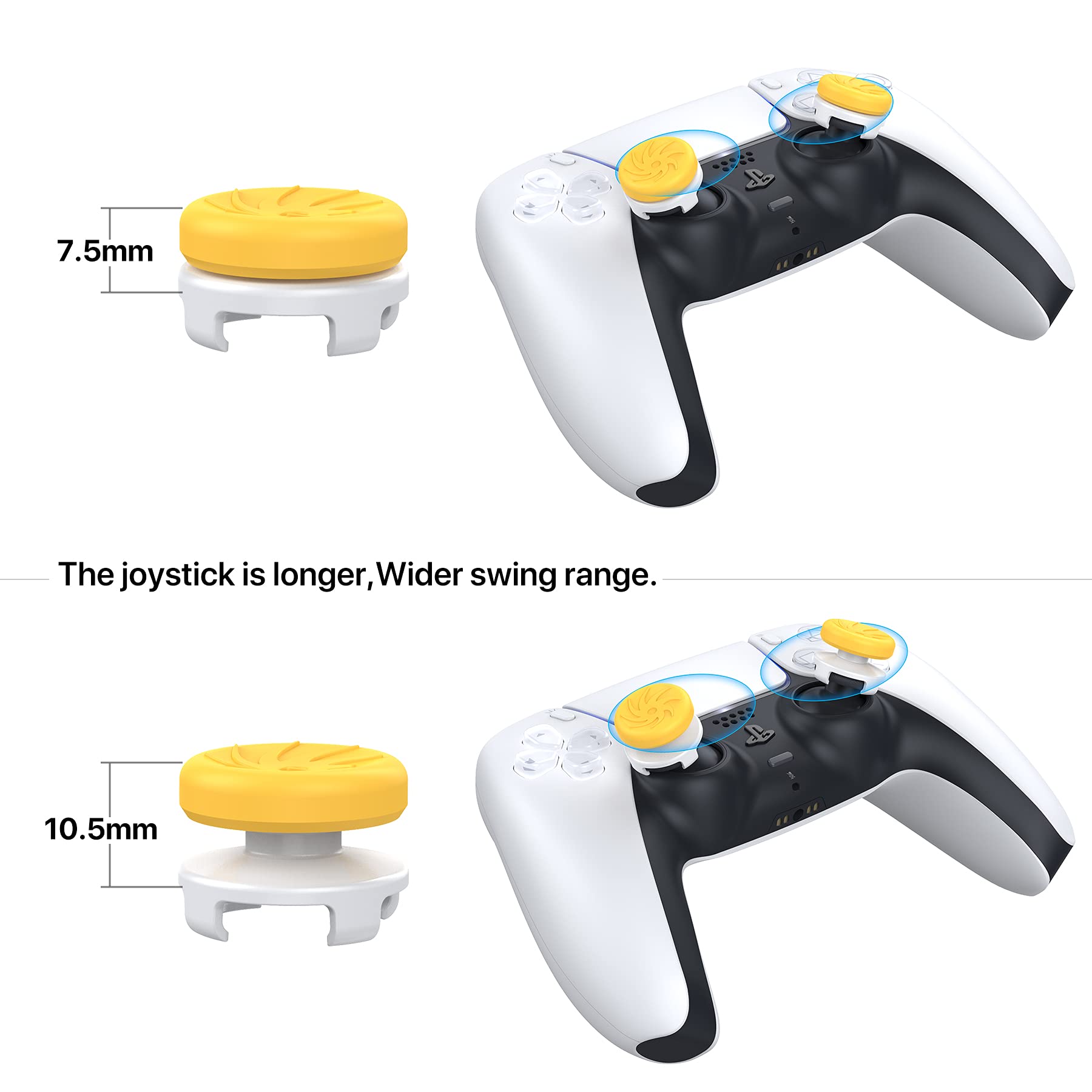 4 Pairs 8 Pcs Silicone Cap for PS5, Silicone Thumb Grips Caps Cover Analog Stick,Game Controllers Compatible with Playstation 5 (2-Flywheel)…