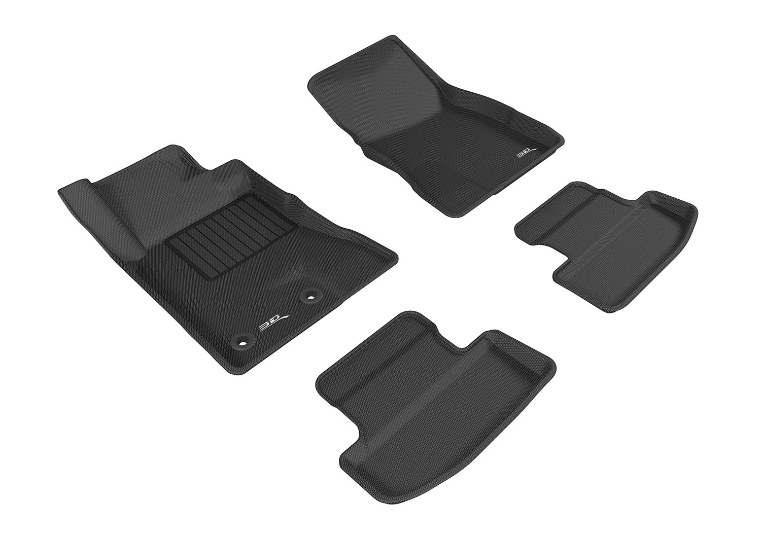 3D MAXpider Custom Fit Kagu Floor Mat (Black) Compatible with Ford Mustang 2015-2025 - Full Set