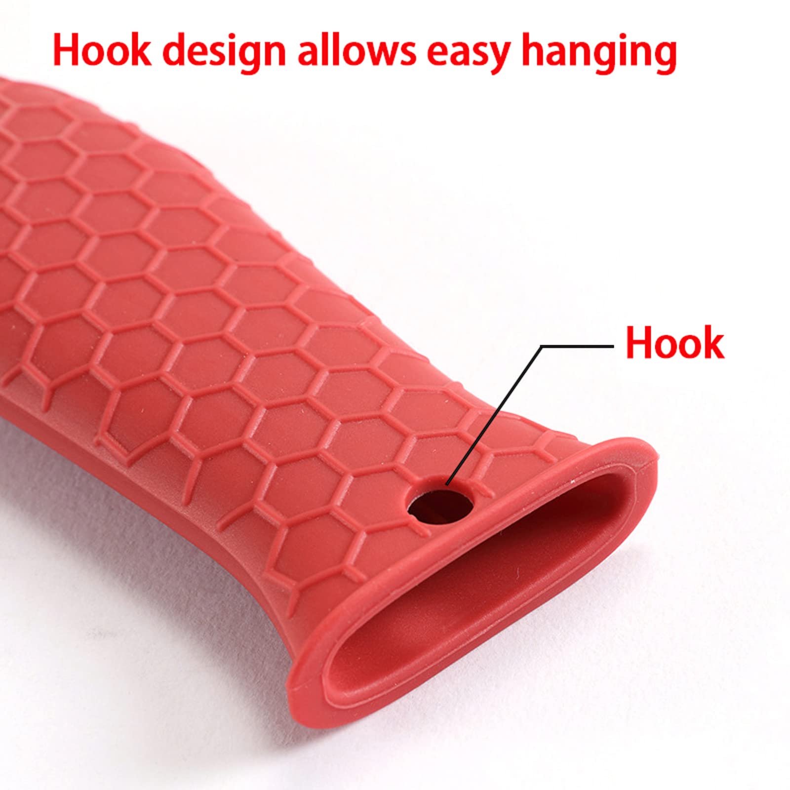 4 Pieces Silicone Hot Tool Holder Heat Resistant Potholder Cookware Handle Non Slip Rubber Pot Holders Handles Grip Covers for Cast Iron Skillet Silicone Cooking Kitchen Suits