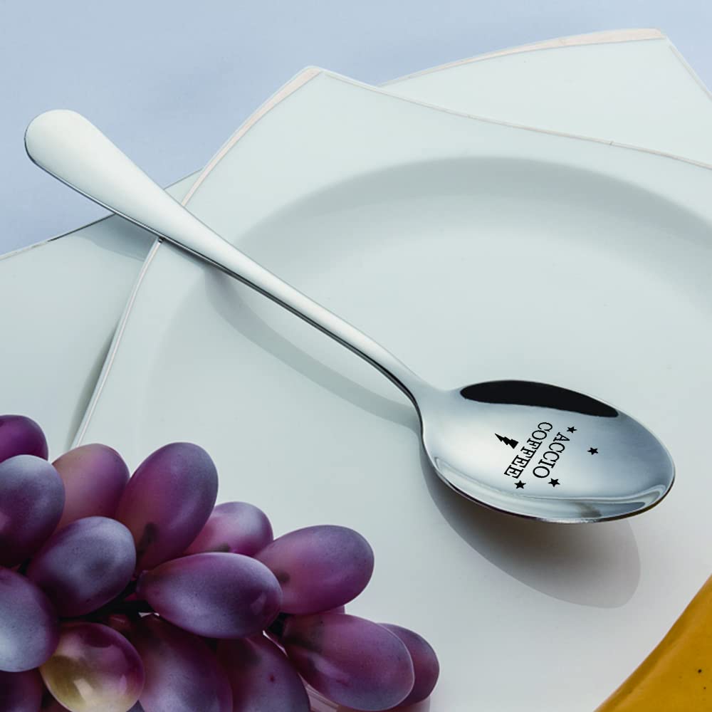 Accio Coffee,Funny Engraved Stainless Spoon,Coffee Lover Gifts for Men,Barista Gifts,Coffee Spoon,Gift for Best Friend,Schoolmate