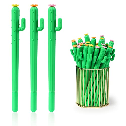 Keazexi- Cactus Shaped Roller Pens, Cactus Gel Ink Pens, Writing Pens,For School Home Office Stationery Store Kids Girls Gift.(30 Pieces)