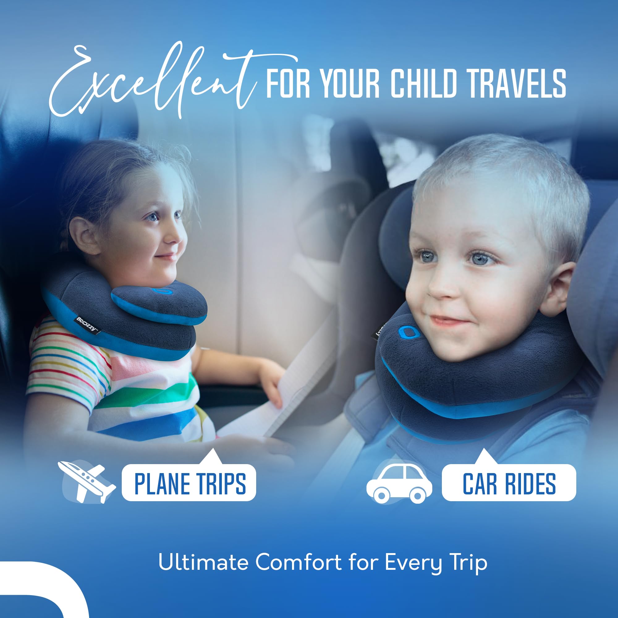BCOZZY Travel Neck Pillow, Supports The Neck, Head & Chin, Stops The Head from Falling Forward, for car seat & Plane, Small Cat Bag, Pink