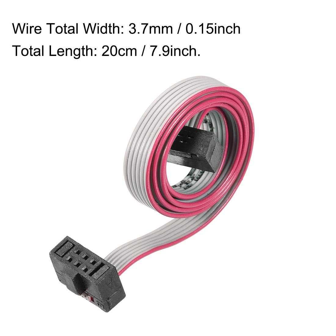 uxcell IDC Wire Flat Ribbon Cable FC/FC Female Connector A-type 6Pins 1.27mm Pitch 20cm Length