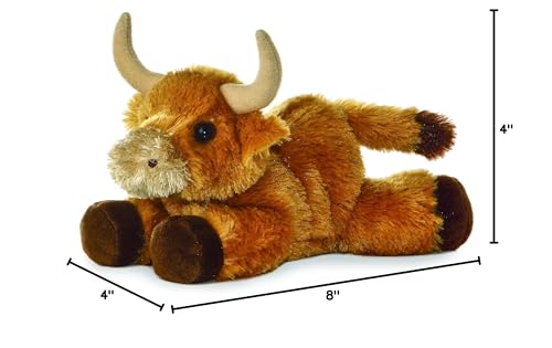 Aurora® Adorable Mini Flopsie™ Toro™ Stuffed Animal - Playful Ease - Timeless Companions - Brown 8 Inches