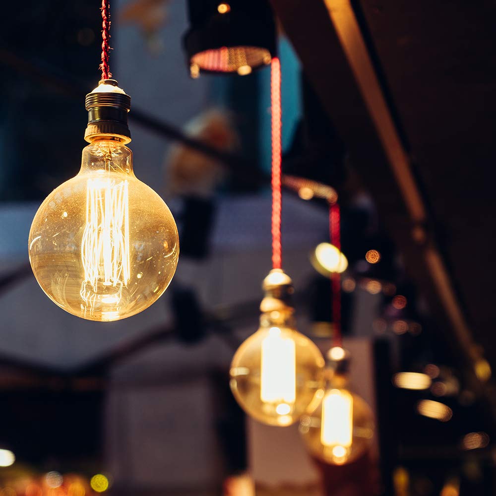 runquiz Edison Incandescent Light Bulbs 60 Watt, G25(G80) Vintage Light Large Bulb, 6-Pack Globe Bulbs 2100K Warm White, E26 Medium Base Dimmable, 240 Lumens Filament, Vanity Light Bulbs for Bathroom