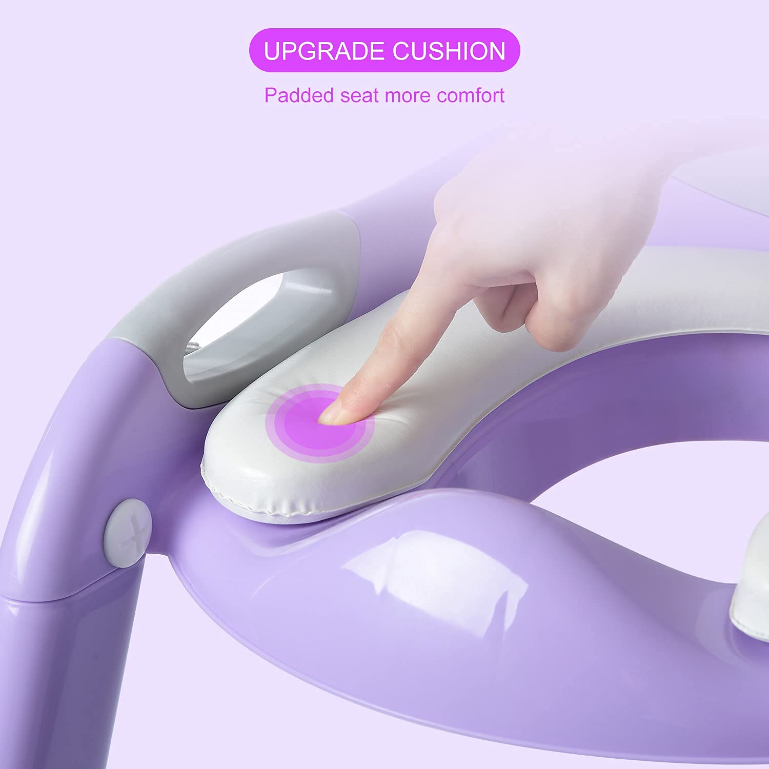Potty Training Seat Ladder Girls,Toddlers Potty Training Toilet Seat Boys,Kids Potty Seat Potty Chair with Step Stool Fedicelly(Gray/Purple)