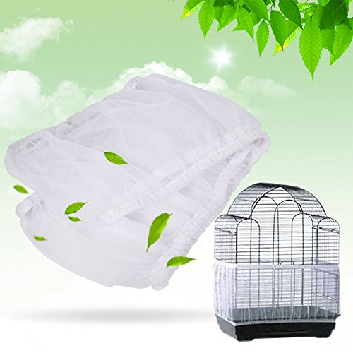 Pssopp Bird Cage Cover Durable Breathable Washable Mesh Seed Catcher Seed Catcher Guard Net Cover Large Size Bird Cage Good Night Cover (4 Colors)