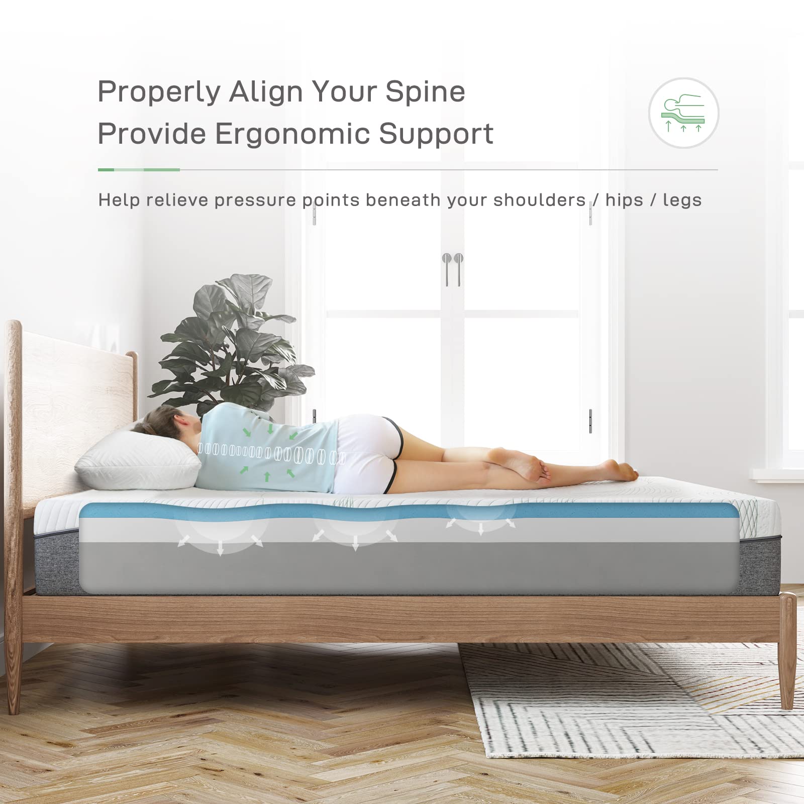 Novilla King Size Mattress, 10-Inch Gel Memory Foam Mattress for Good Sleep, Pressure Relieving, Matrress-in-a-Box, CertiPUR-US Certified, Medium Plush