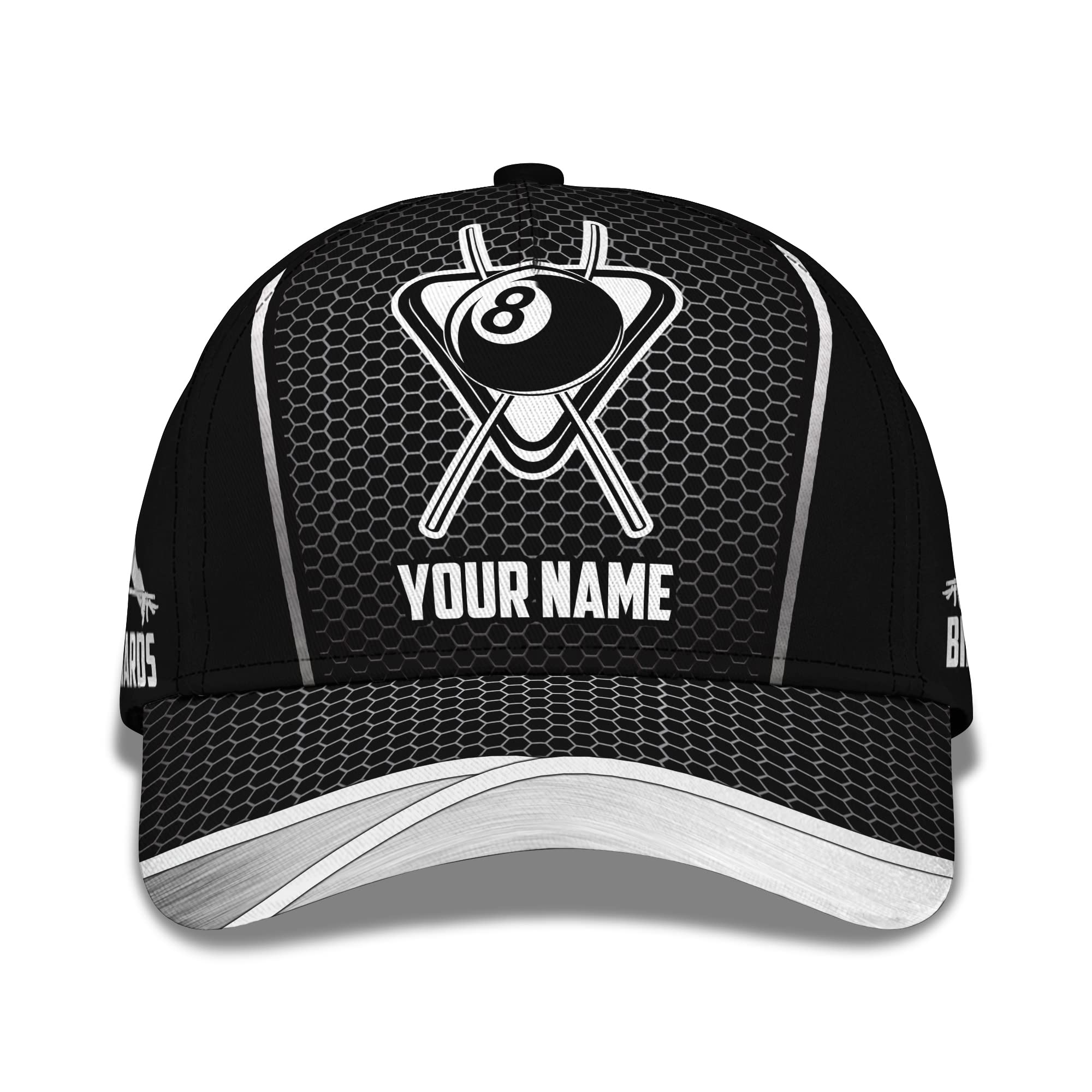 3D Printed Personalized Billiard Ball Snapback Closure Baseball Cap Billiards Hat Gift for Pool Players Multicolor