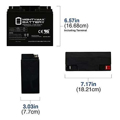 Mighty Max Battery 12V 18AH SLA Battery Replacement for Toyo 6FM14, 6FMH18