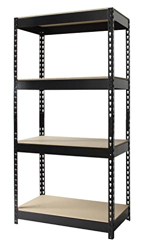 Hirsh Industries 3800 Series Shelving, 30" W x 16" D x 60" H, Black