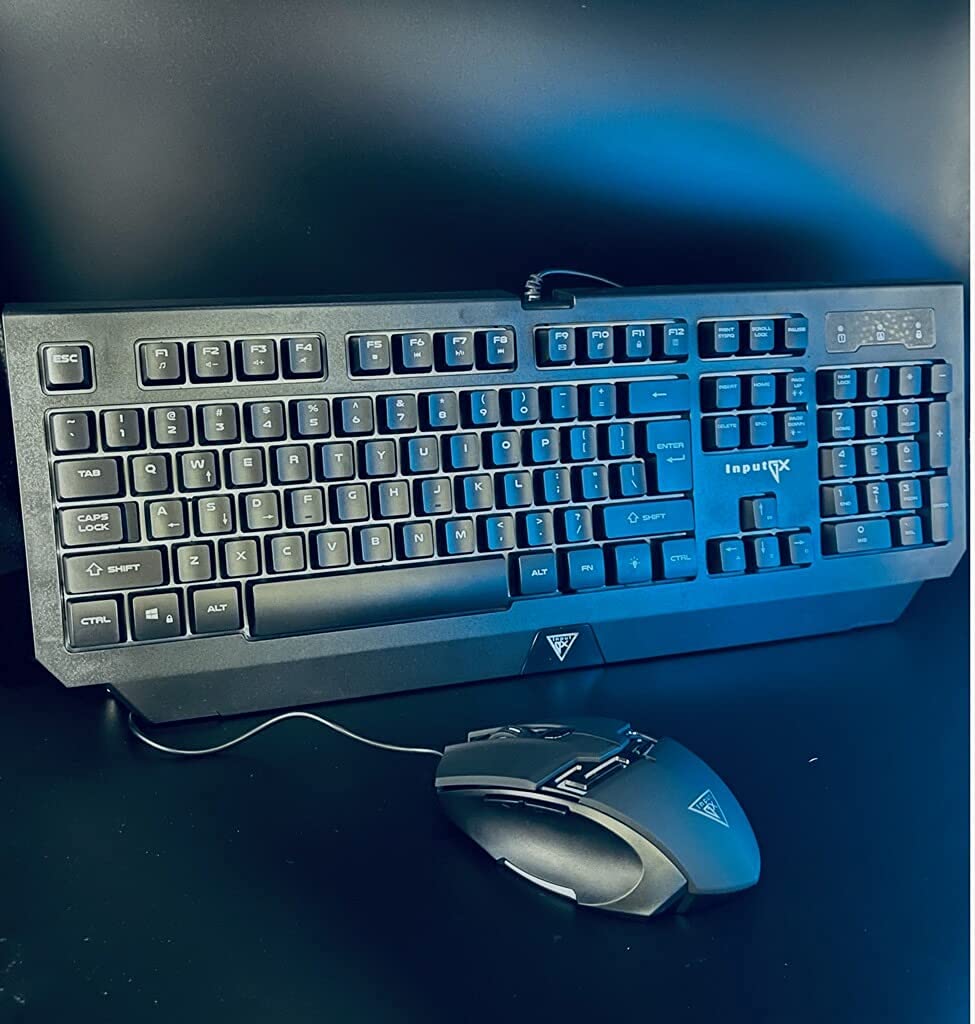 Gaming Keyboards Black Membrane Gaming Keyboard,104 Keys Laser US Layout * Metal Included,Keycaps and Space Backlight,Lighting with Rainbow Color