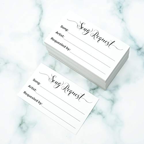 RXBC2011 100 Song Request Cards Play Song at Wedding Reception Prom Dance Party Band DJ Karaoke Music Suggestion Note