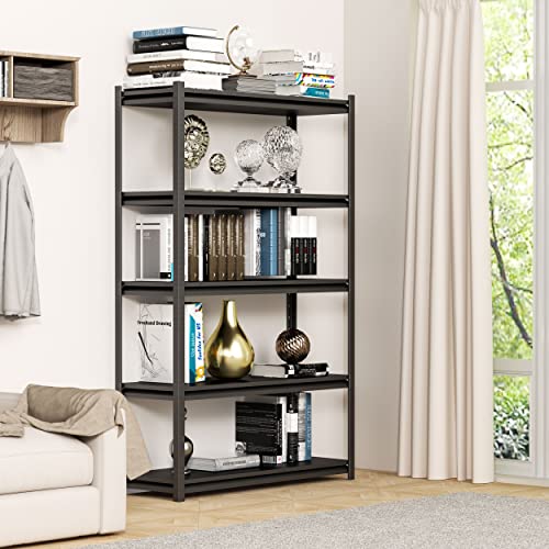 LISSIMO 5-Tier Heavy Duty Shelf, 63" H Metal Shelving Unit Load 2000LBS, Adjustable Storage Shelves for Garage,Bedroom,Office 18" D x 34" W x 63" H