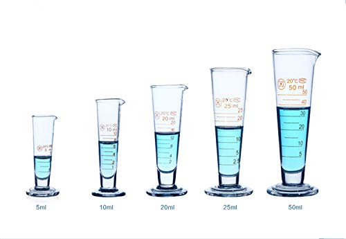 Professional Lab Graduated Measuring Cup Glass Conical Beaker with Spout 50ml Lab Measuring Glass Boro 3.3 Heat Resistant Thicken Glassware (50ml)