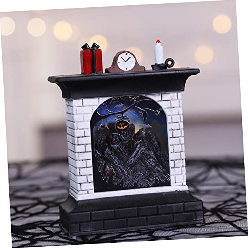 Angoily Glow Accessories Tabletop Decor Doll House Night Light Fireplace lamp Mini Fireplace Toy Room Electric fire lamp Halloween Desktop Light Halloween Decor fire Lights