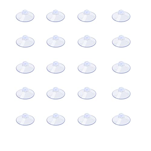 AQUANEAT 20 Packs Suction Cups 0.8/1.2/1.8/2.2 Inch Clear Sucker Pads Without Hook for Glass Home Organization Decoration (0.8 inch)