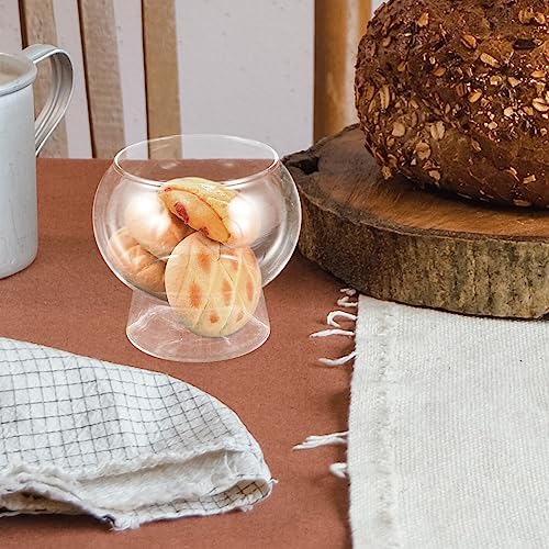 Angoily Juice Glass Crystal Dessert Bowl, 4.3-Inches Ice Cream Bowl,Glass Bowl for Sundae Salad Fruit Pudding Yogurt Snack Candy Trifle, Kitchen Prep Holiday Party Wedding(Pedestal)