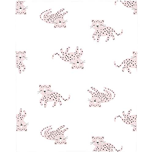 NoJo Cheetah Pink and White Super Soft Mini Crib Sheet