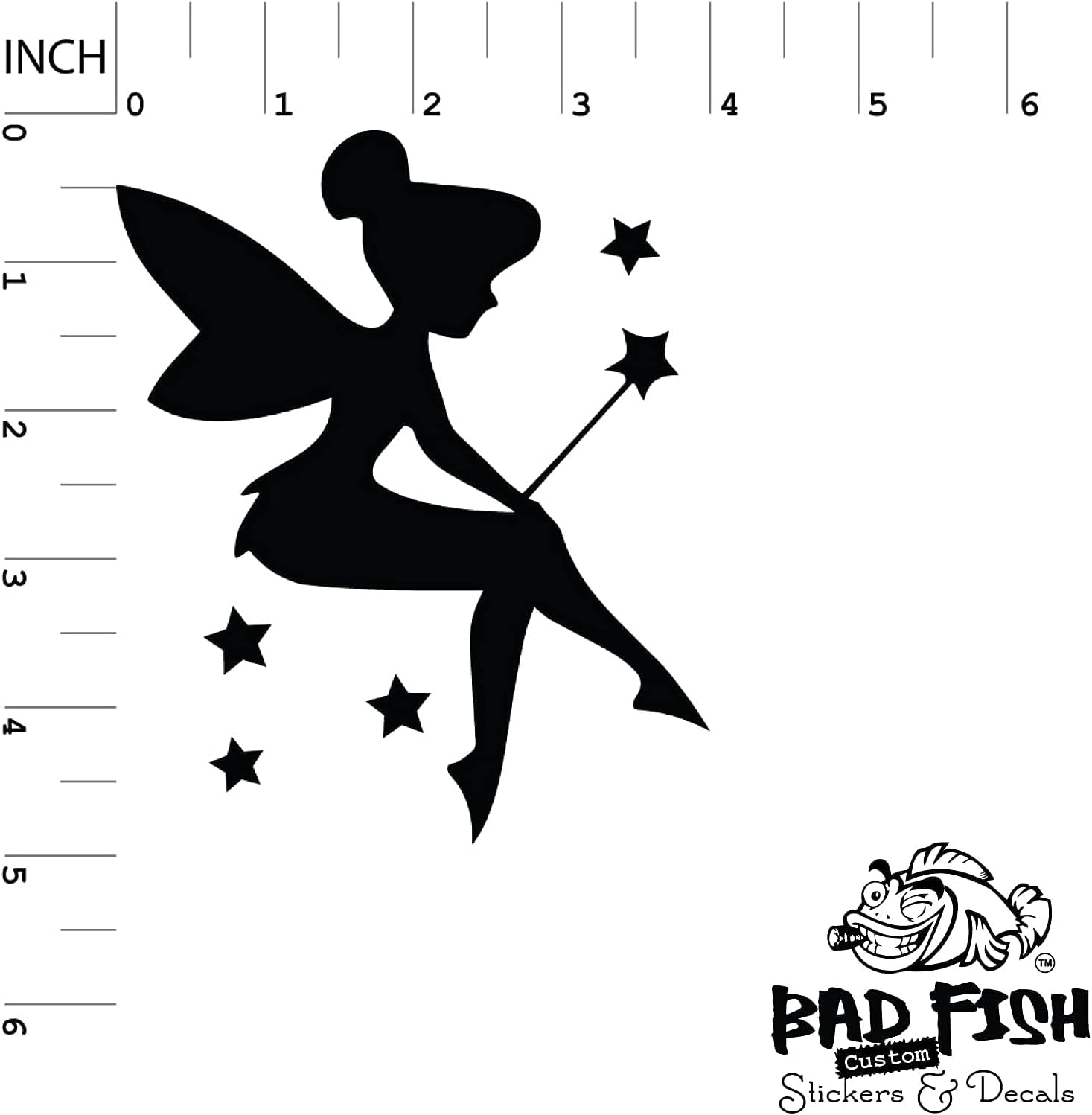 Bad Fish Custom Decals 0105-2 Pack Sticker Card Lightswitch Vinyl Decal Sticker Tinkerbell Fairy – for Light Switch, outlets or Any Ledge - Wall, Vehicle, Computer, Home Decor, Bedrooms or Nursery