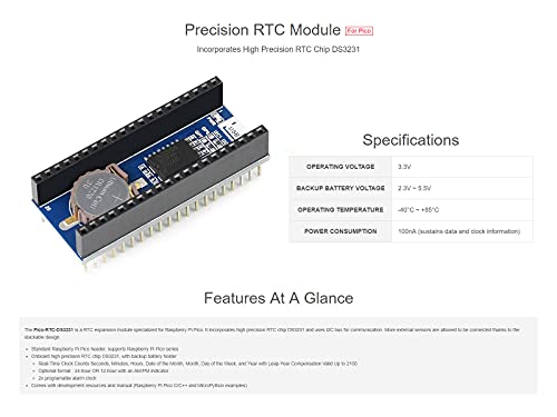 Waveshare Precision RTC Module for Raspberry Pi Pico Incorporates High Precision RTC Chip