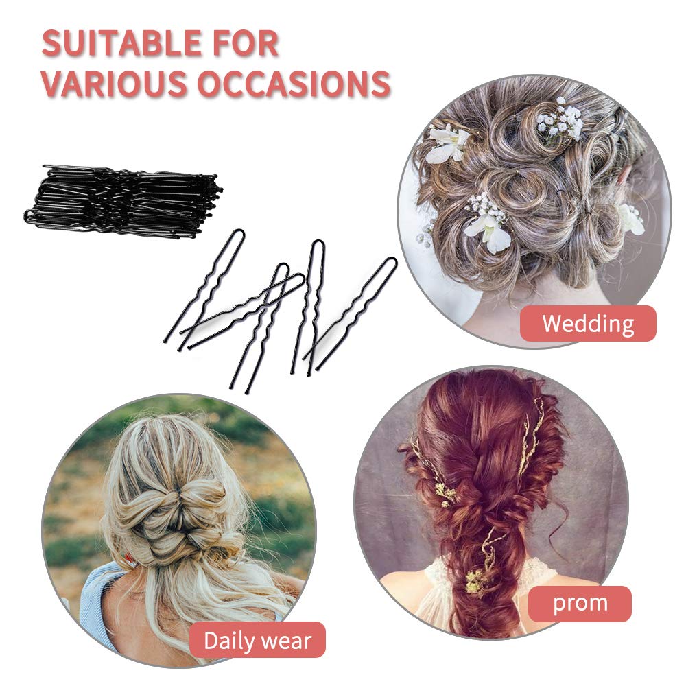 U Shaped IKOCO 2.4 inch Hair Pins for Women's Ballet Buns with Storage Box